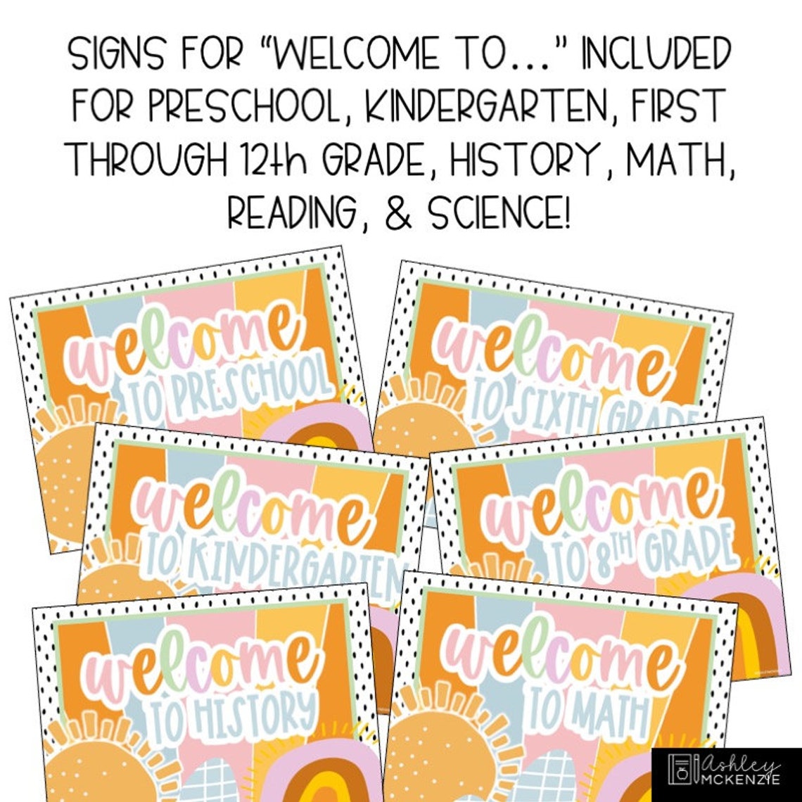 Sunshine Themed Classroom Door Decor Kit Back to School Easy - Etsy