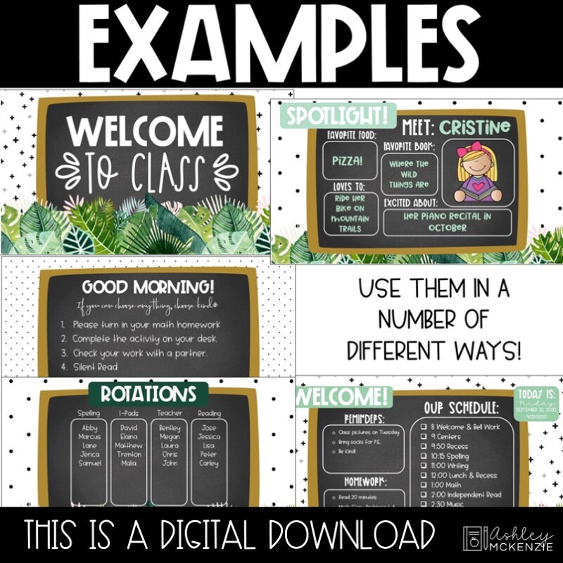 Modern Tropical Google Slides and Powerpoint Templates Calm - Etsy