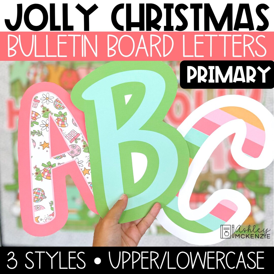 Christmas Bulletin Board Letters, Primary Font, Printable December ...