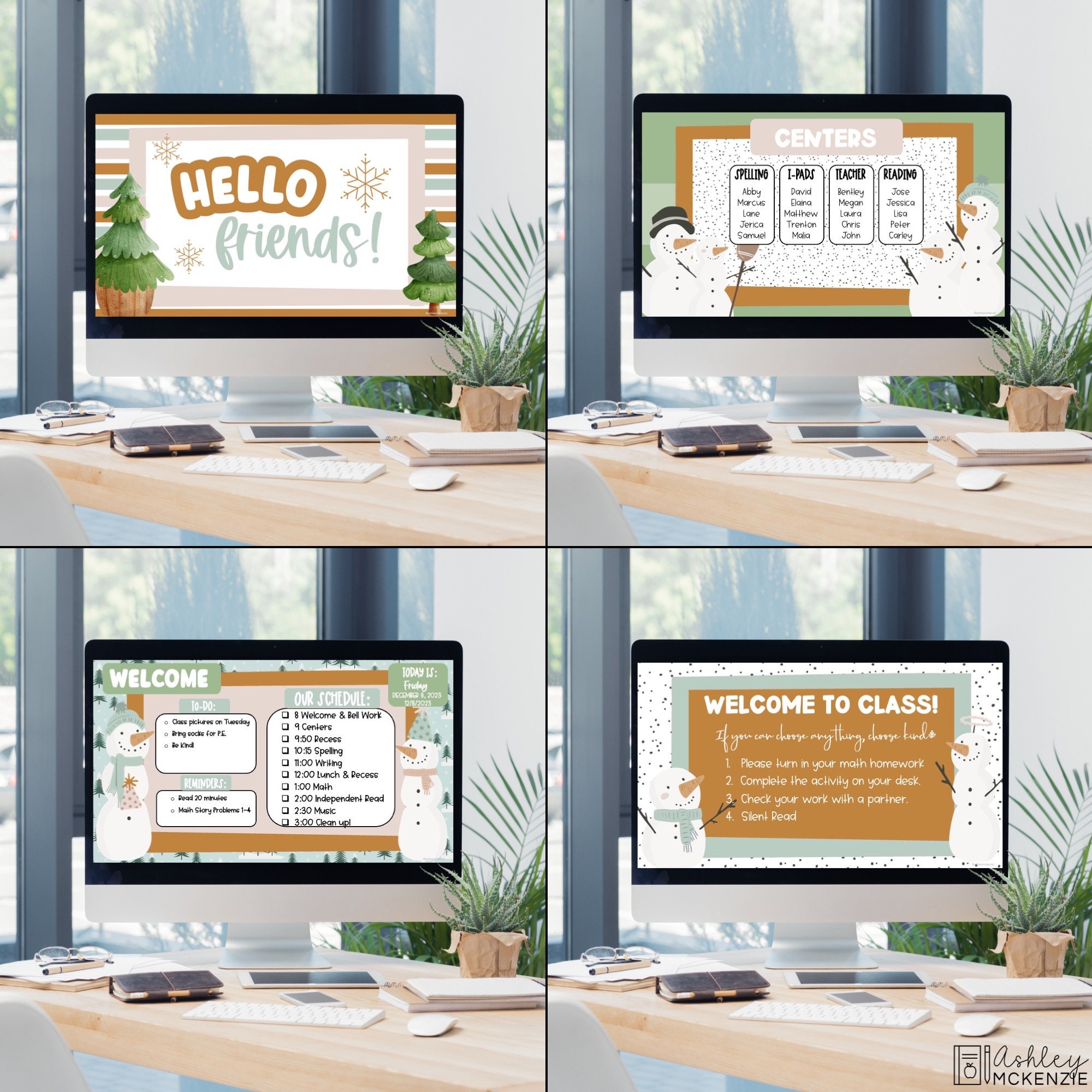 Winter Slides January Daily Slides Powerpoint Templates Digital ...