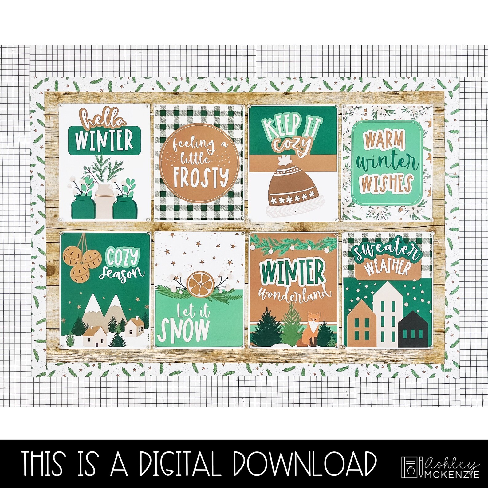 Modern Winter Classroom Posters Holiday Season Theme Easy - Etsy