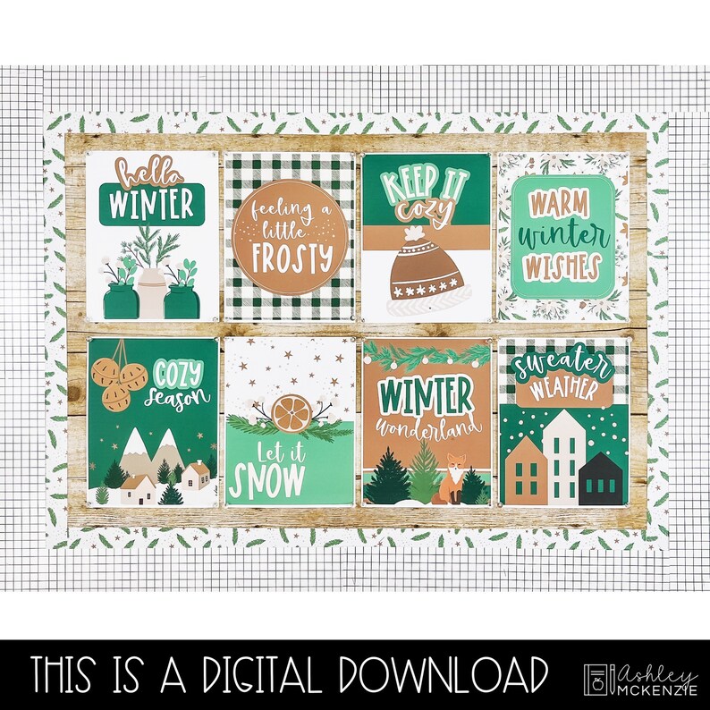 Modern Winter Classroom Posters Holiday Season Theme Easy - Etsy