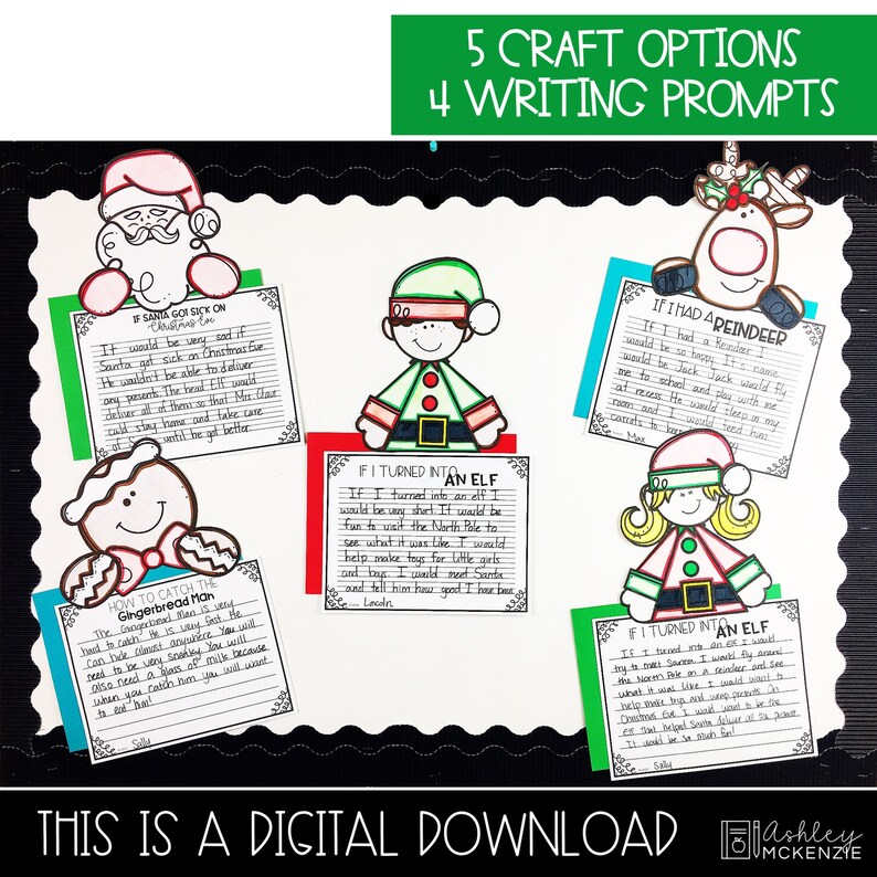 Christmas Writing Crafts December Creative Writing Prompts - Etsy