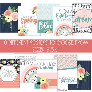Boho Rainbow Spring Classroom Posters, Easy and Modern Classroom ...
