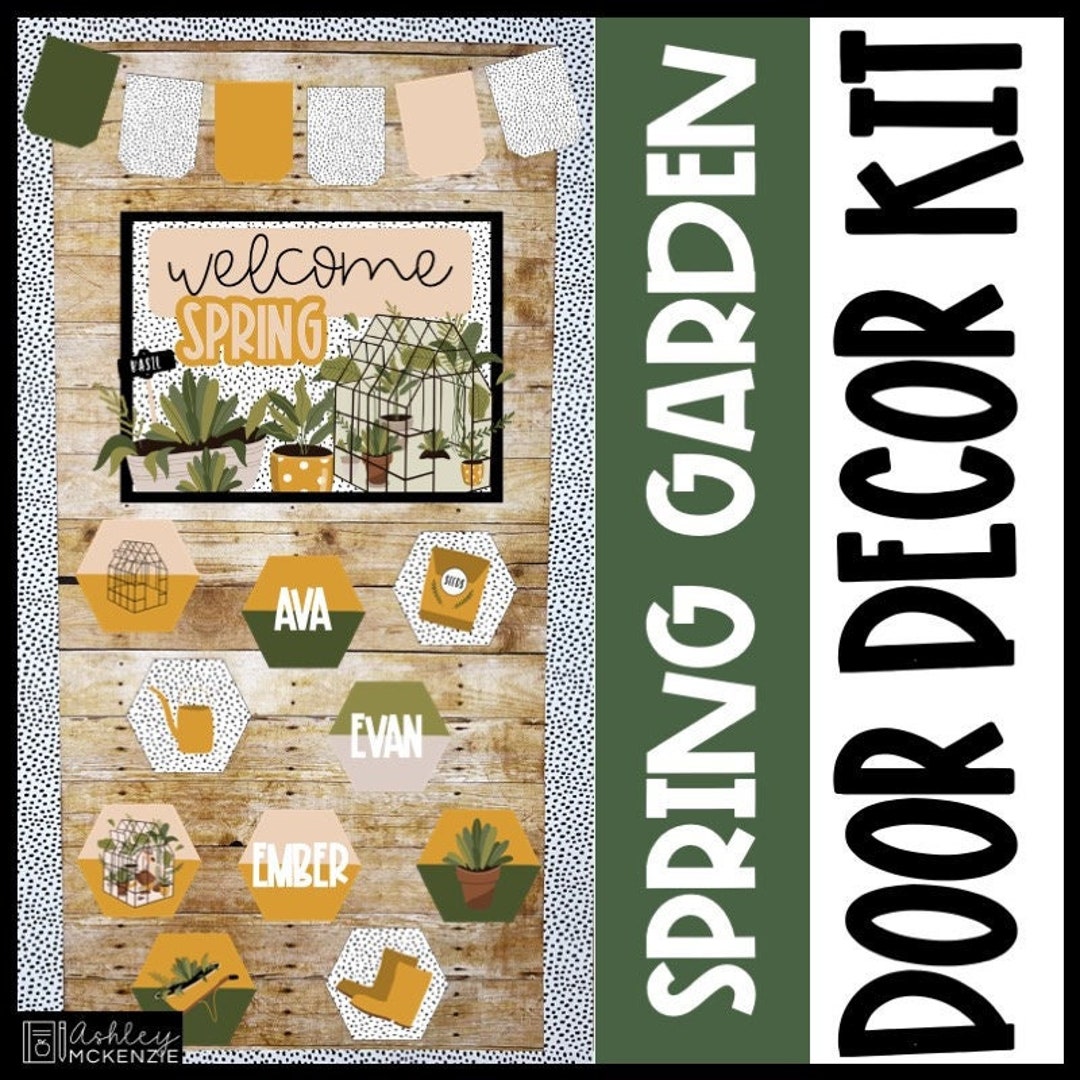 Spring Classroom Door Decor Kit, Spring Garden Theme, Easy and Modern ...