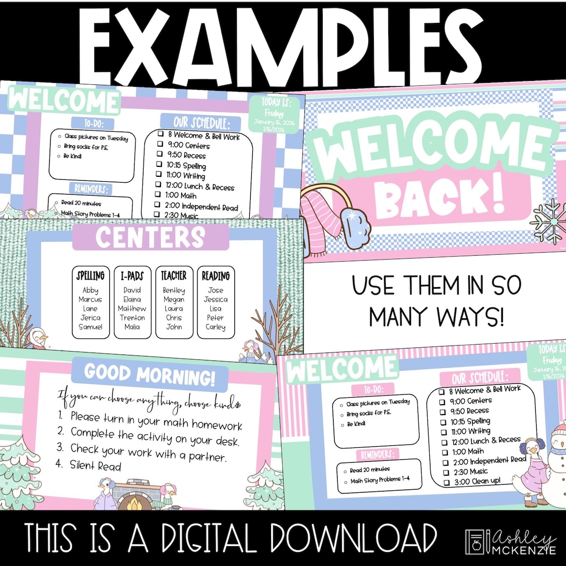 January Morning Slides Winter Goose Slides Templates for Google Slides ...