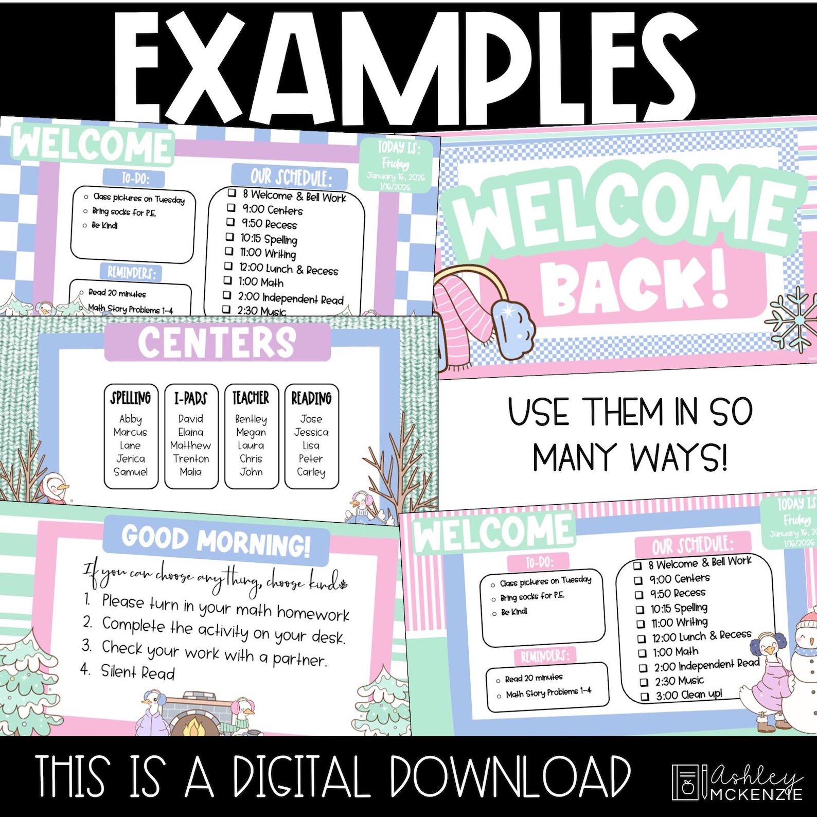 January Morning Slides Winter Goose Slides Templates for Google Slides ...