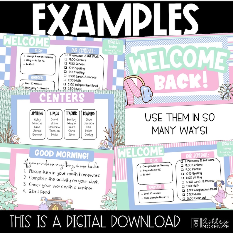 January Morning Slides Winter Goose Slides Templates for Google Slides ...