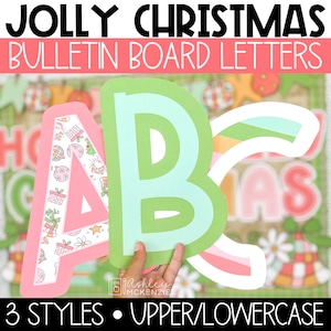 Holly Jolly Christmas Bulletin Board Letters, A-Z, Punctuation, and ...
