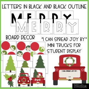 Christmas Tree Bulletin Board or Classroom Door Decor, Little Red Truck ...
