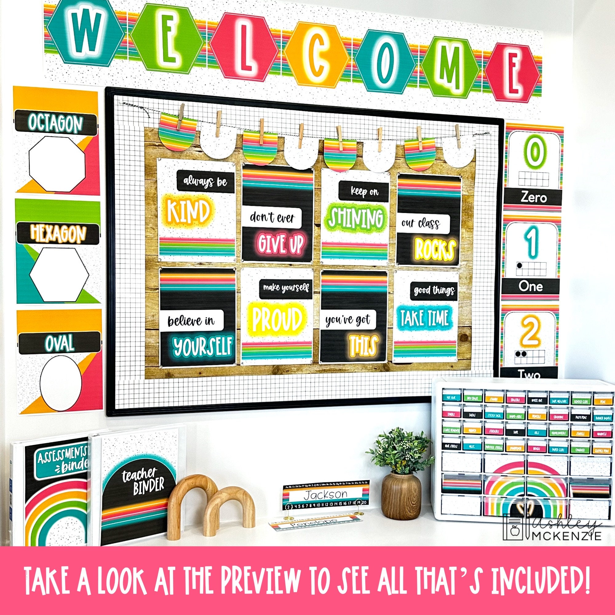 Neon Brights Themed Classroom Decor Bundle, Editable Classroom Decor ...