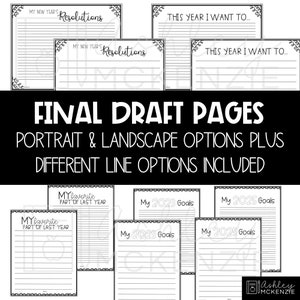 New Years 2023 Resolutions Writing Crafts, January Creative Writing ...