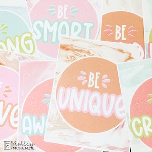 Marbled Pastel Themed Classroom Posters, Calm Classroom Decor, Easy and ...