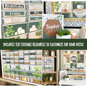 Boho Plants Classroom Decor Bundle Calm Classroom Decorations Back to ...