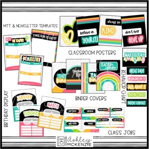 Neon Brights Themed Classroom Decor Bundle, Editable Classroom Decor ...