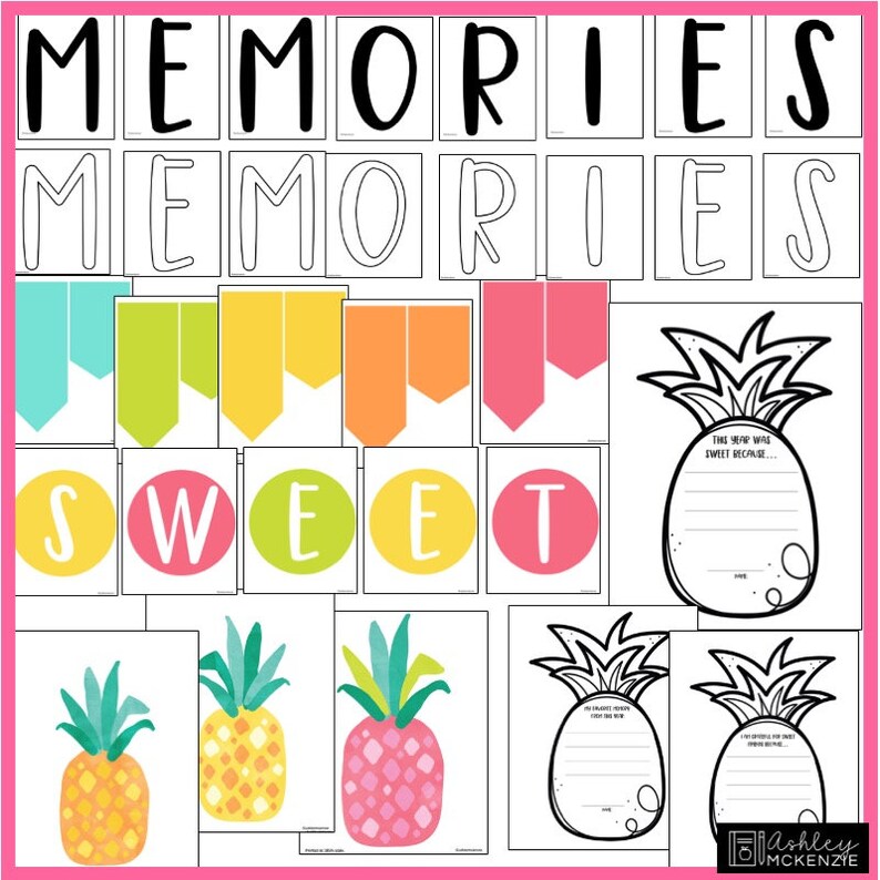 End of the Year Bulletin Board or Classroom Door Decor, Sweet Pineapple ...
