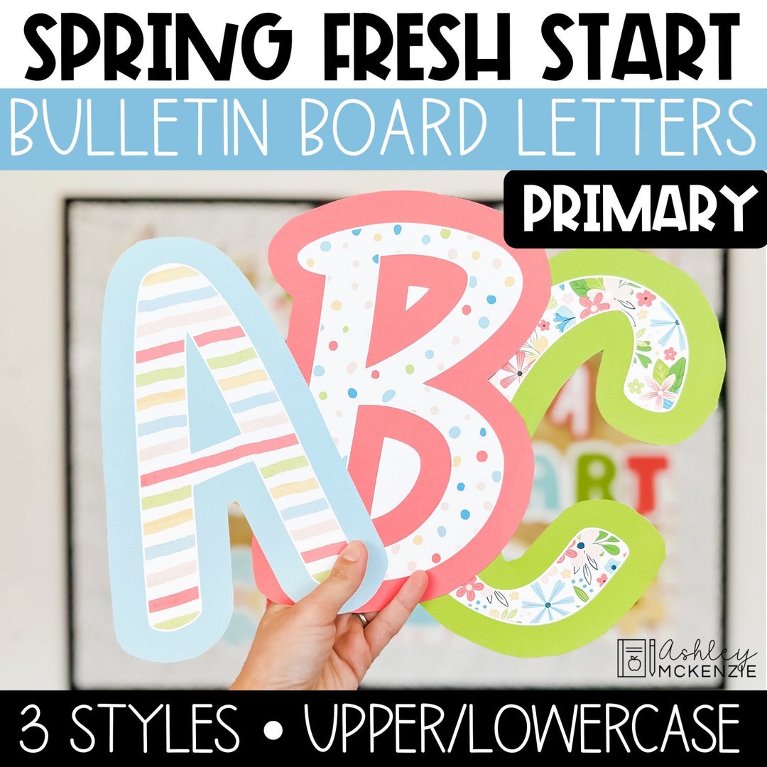 Spring Classroom Decor, Primary Font A-Z Bulletin Board Letters ...