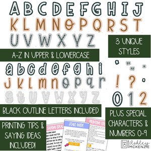 Plant Life Classroom Decor, A-Z Bulletin Board Letters, Punctuation ...