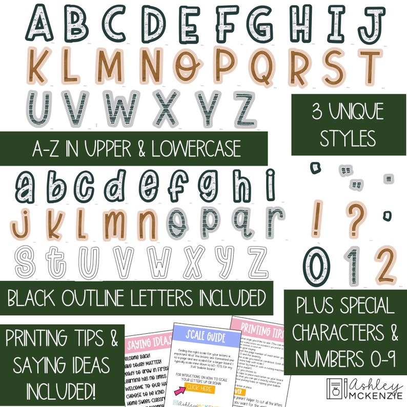 Plant Life Classroom Decor, A-Z Bulletin Board Letters, Punctuation ...