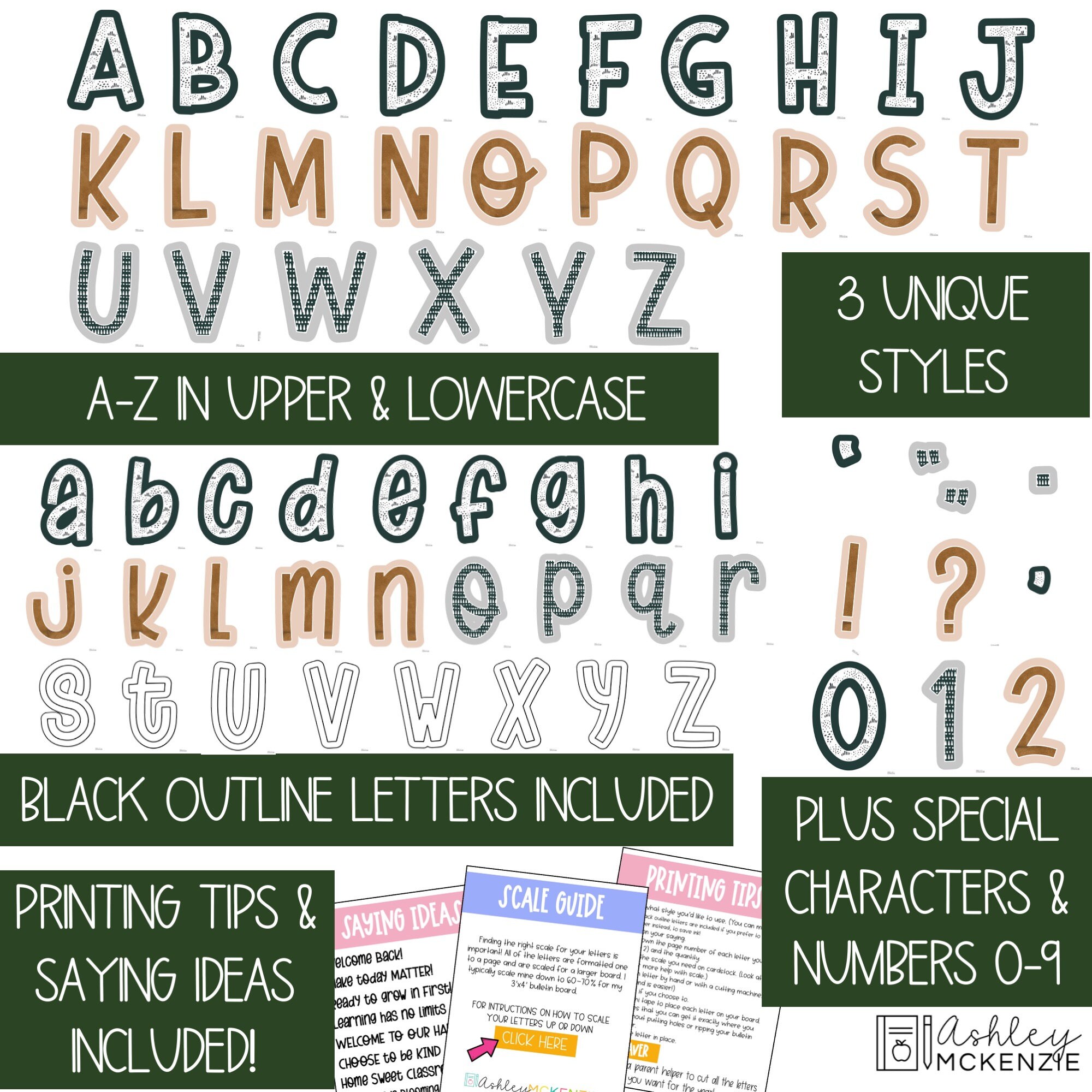 Plant Life Classroom Decor, A-Z Bulletin Board Letters, Punctuation ...