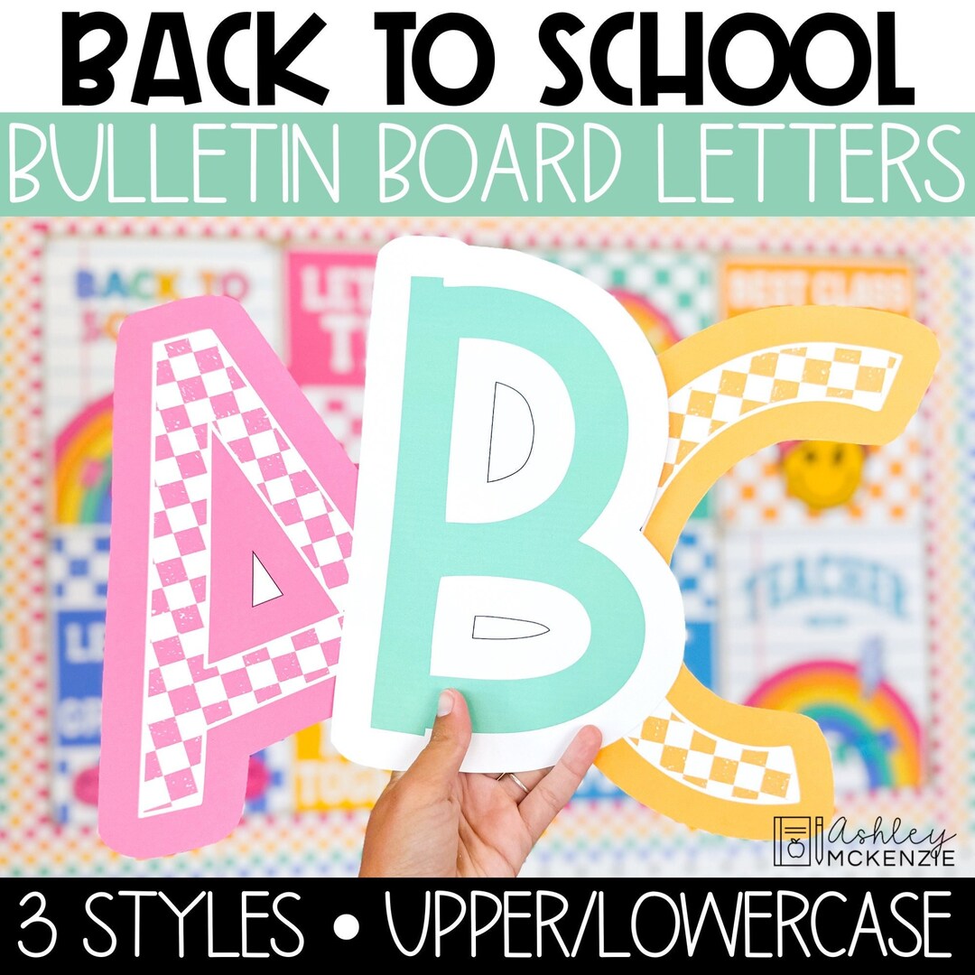 Back to School Bulletin Board Letters BTS Smiles Theme Create Custom ...