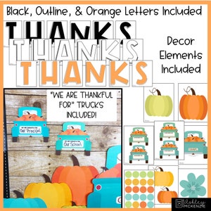 Thanksgiving Bulletin Board Kit, Blue Truck Theme, Easy Holiday ...