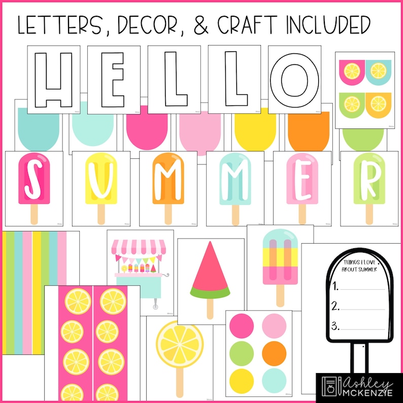 Summer Bulletin Board Popsicle Theme Classroom Door Decor End of Year ...
