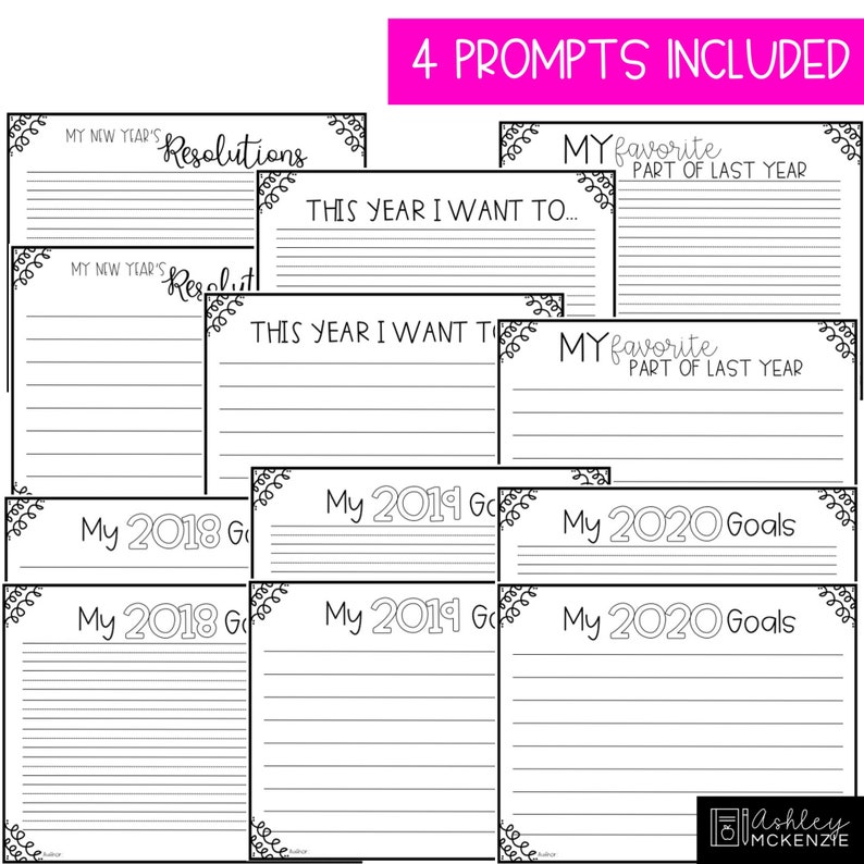 New Years 2023 Resolutions Writing Crafts January Creative - Etsy