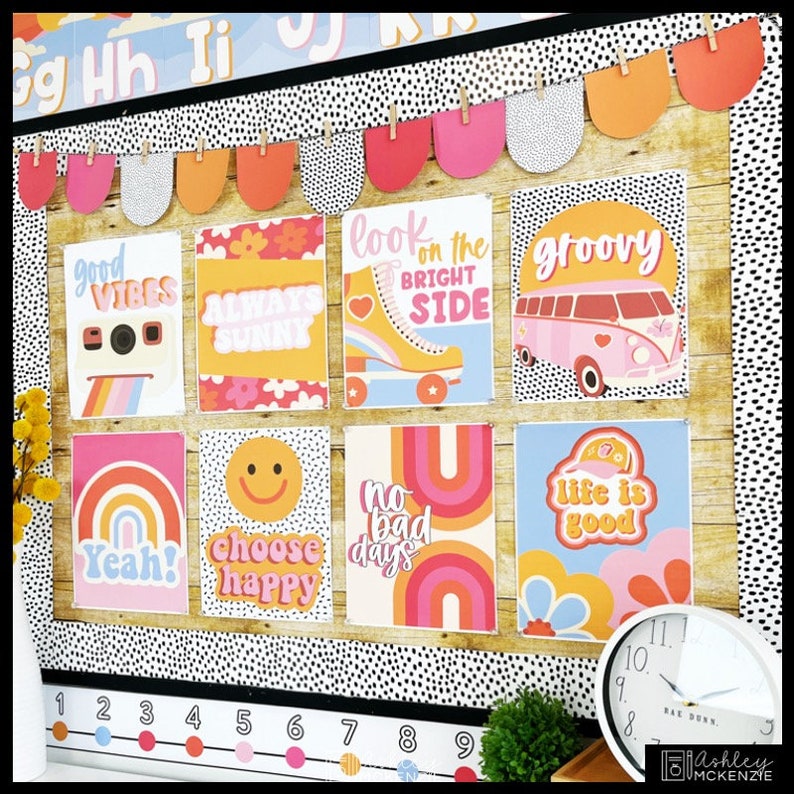 Retro Classroom Posters Retro Vibes Theme Easy and Modern | Etsy