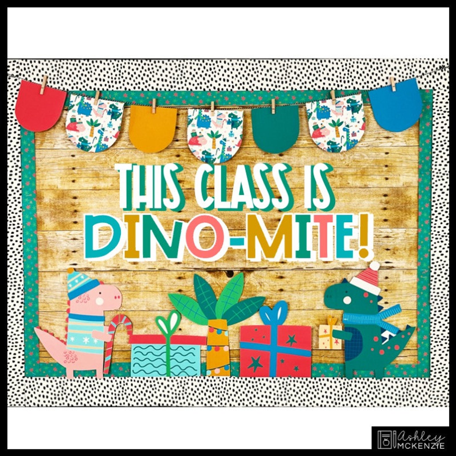 Christmas Dinosaur Theme Bulletin Board Kit Easy Holiday - Etsy