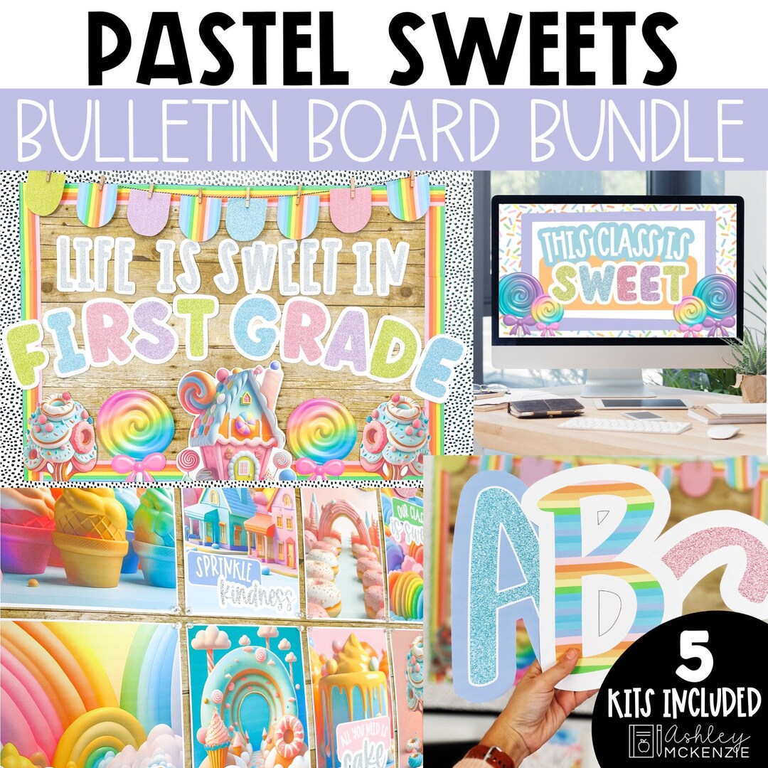 Pastel Sweets Back to School Classroom Decor, Bulletin Board Kit ...