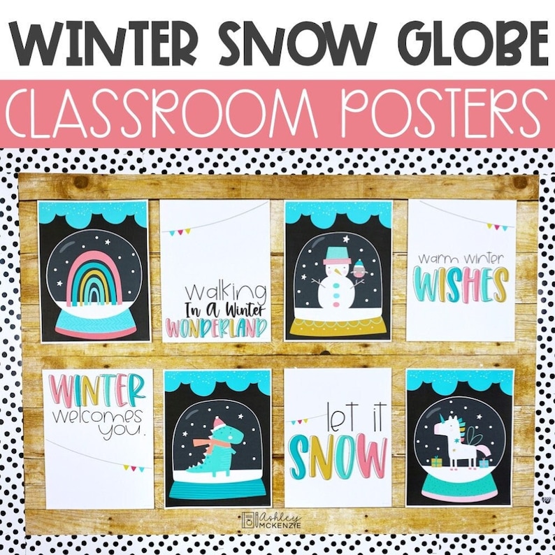 Winter Snow Globe Classroom Posters Easy and Modern Classroom - Etsy