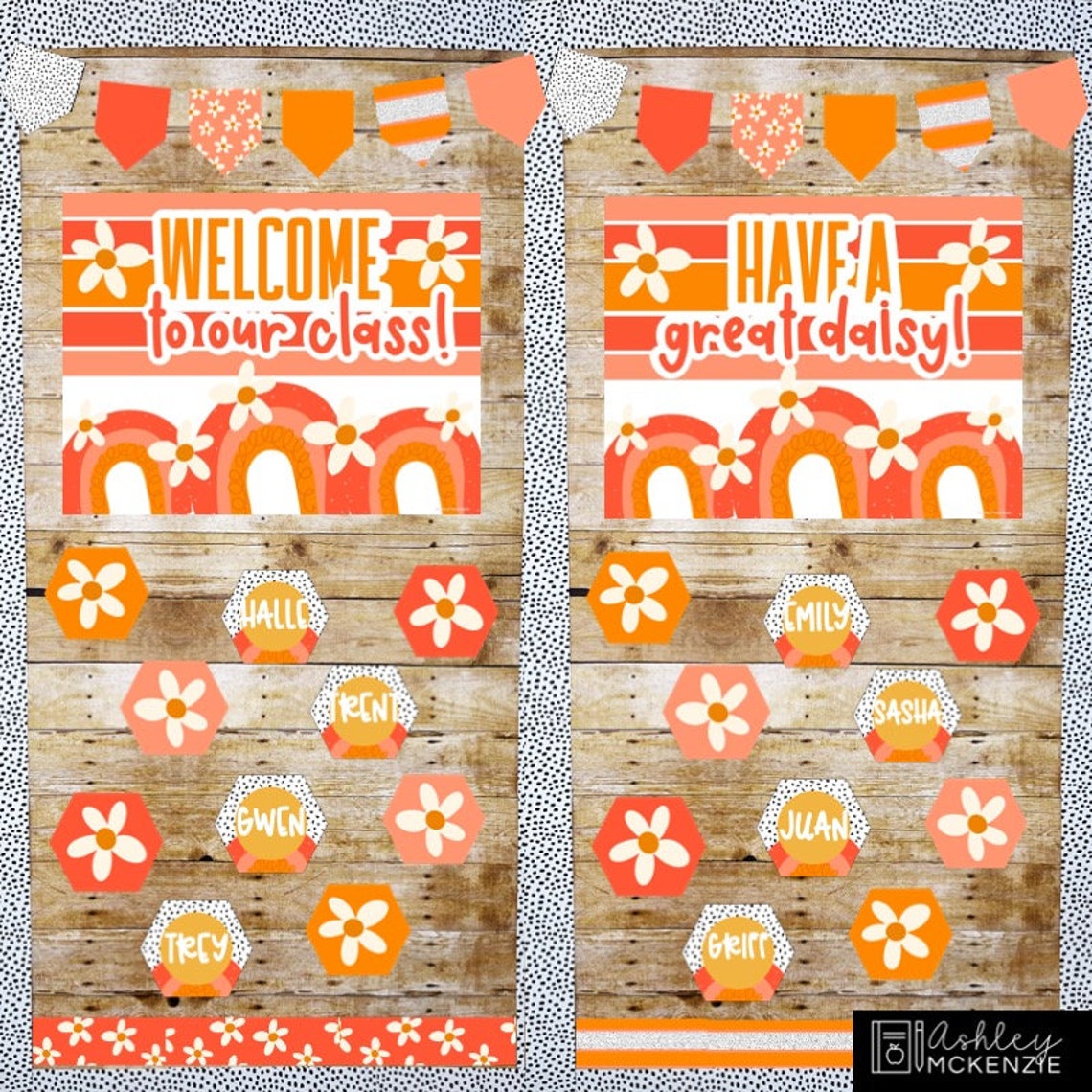 Daisy Themed Classroom Door Decor Kit, Back to School, Easy and Modern ...