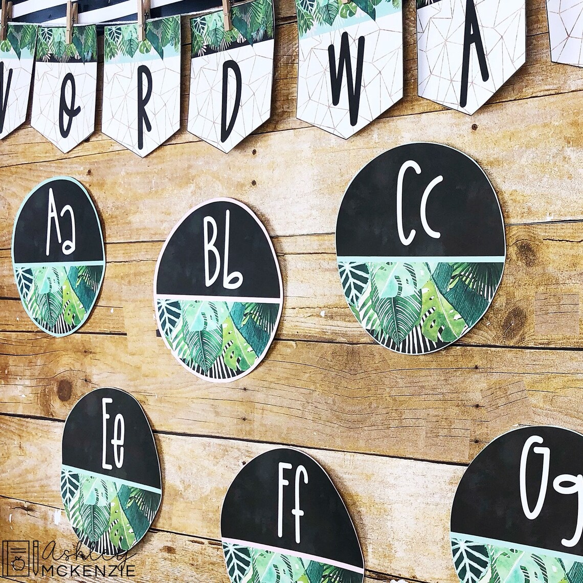 Modern Tropical Classroom Decor Bundle Easy Classroom | Etsy UK