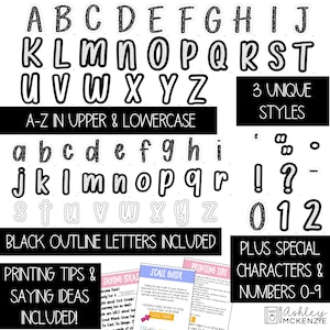 Black and White Classroom Decor Terrazzo Primary Font Printable ...