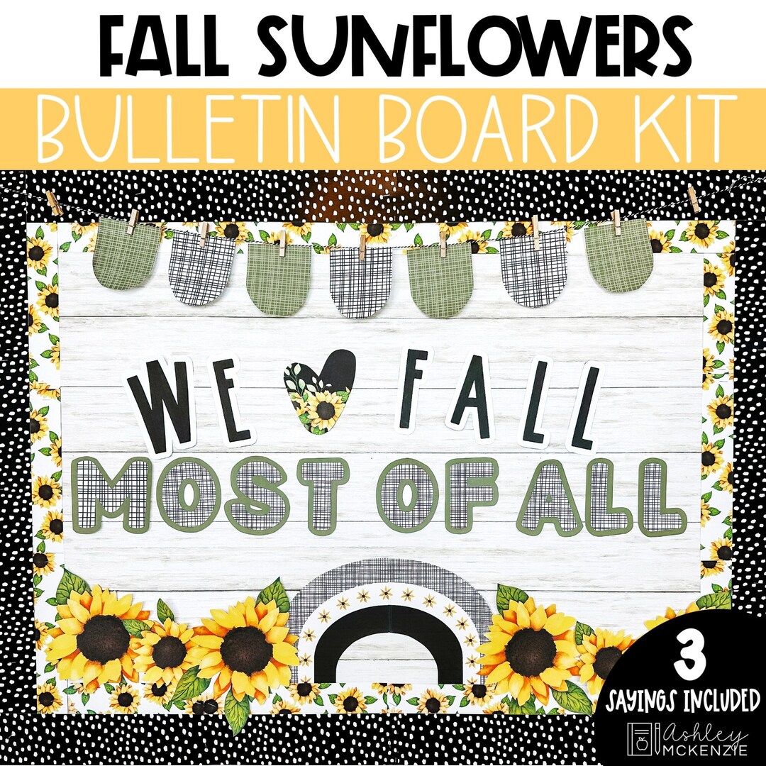 Fall Sunflowers Bulletin Board Kit Autumn Classroom Decor - Etsy