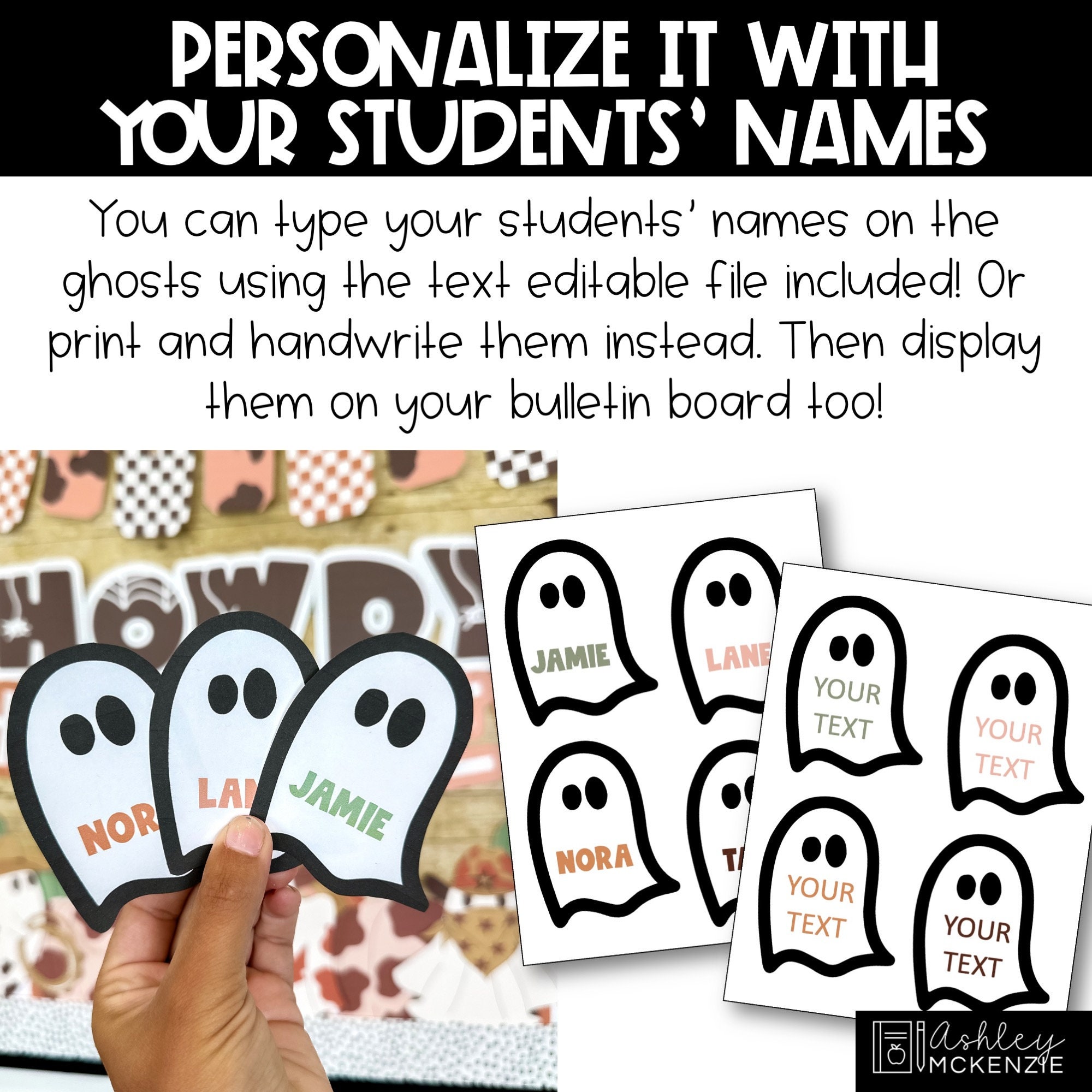 Howdy Halloween Bulletin Board Kit Fall Classroom Door Decorating Ghost ...