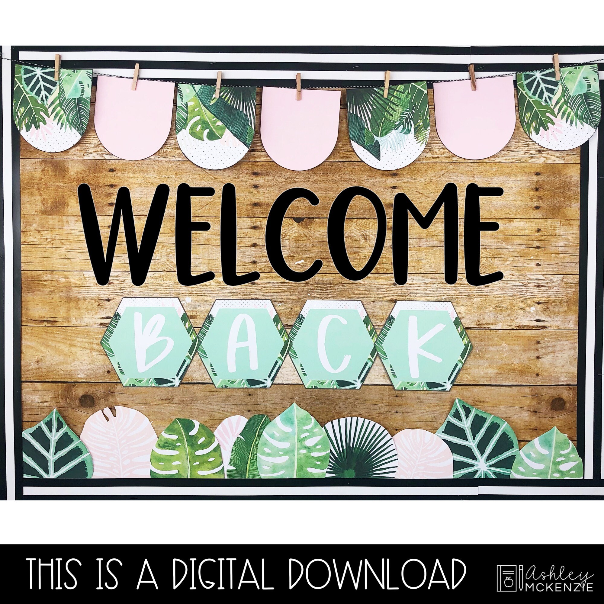 Modern Tropical Bulletin Board Bundle Nature Themed Classroom Decor ...