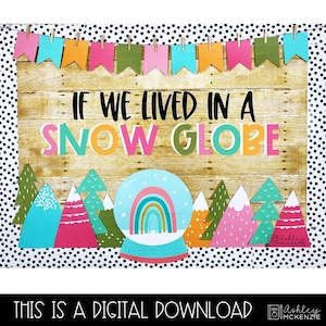 Winter Snow Globe Bulletin Board or Door Decor, Easy Seasonal Classroom ...