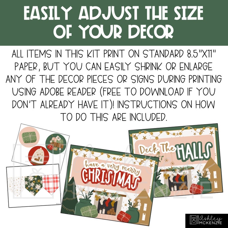 Modern Christmas Classroom Door Decor Kit Holiday Season - Etsy
