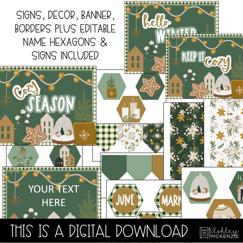 Modern Winter Door Decorating Kit, Holiday Season Decorations, Easy ...