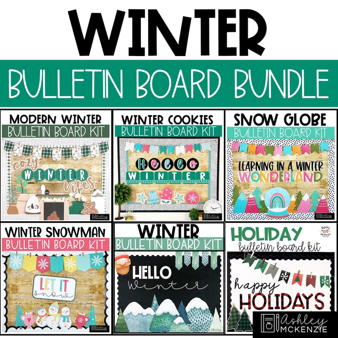 Winter Bulletin Board Kits Bundle, Seasonal Classroom Decor, Easy and ...