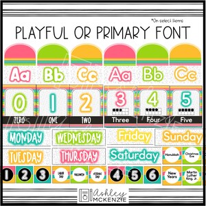 Neon Brights Themed Classroom Decor Bundle, Editable Classroom Decor ...
