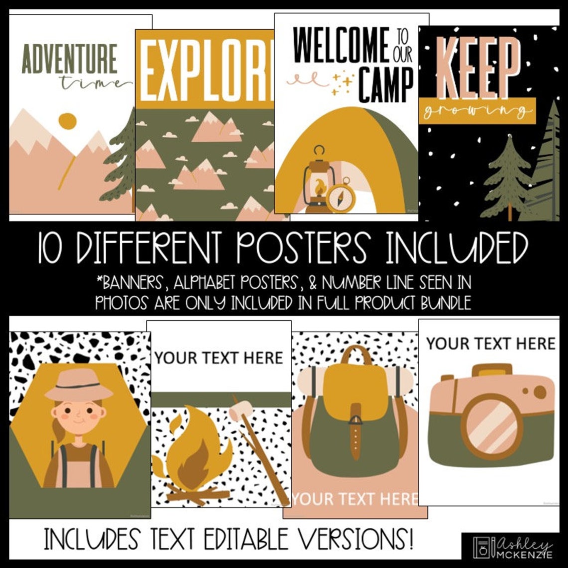 Camping Adventure Classroom Posters Easy and Modern Classroom - Etsy