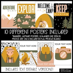 Camping Adventure Classroom Posters, Easy and Modern Classroom ...