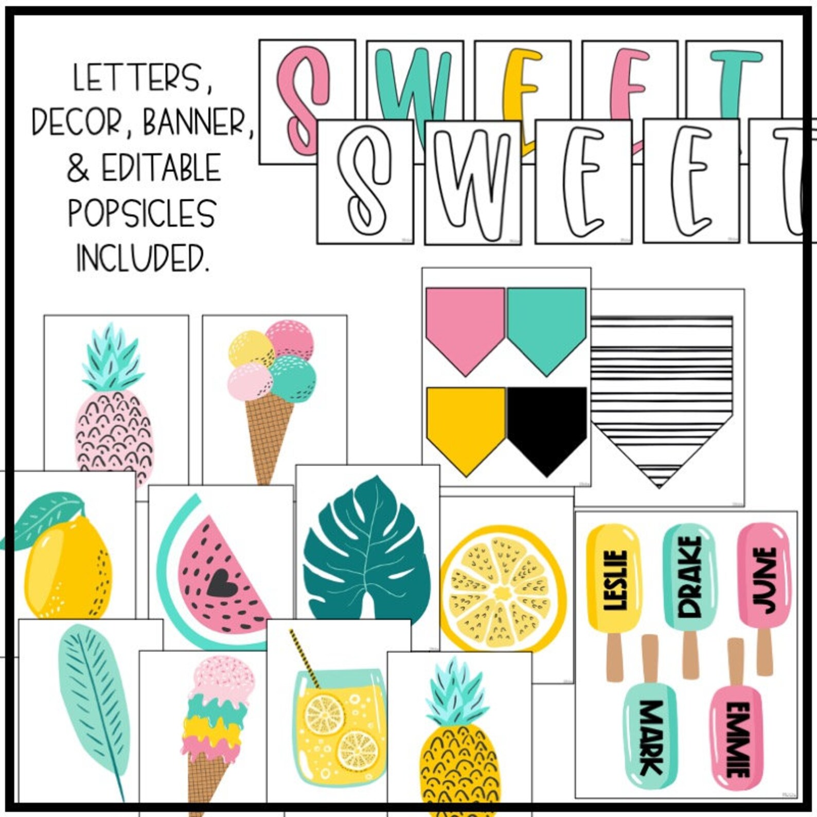 Sweet Summer Bulletin Board or Classroom Door Decor Easy and - Etsy