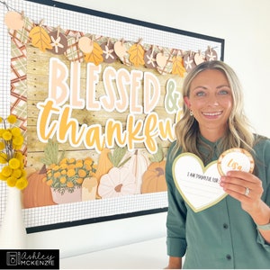 Modern Thanksgiving Bulletin Board Kit Thanksgiving Door Decor November ...