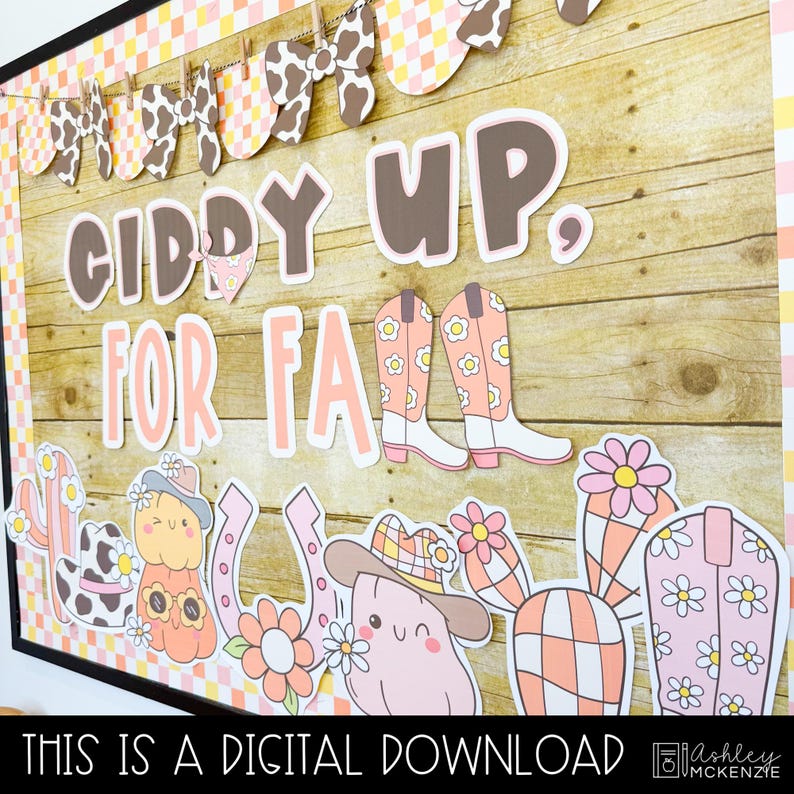 Giddy up Fall Bulletin Board Idea September Door Decor Printable ...