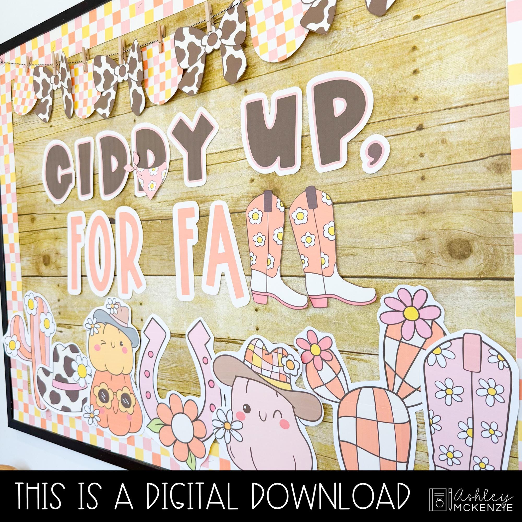 Giddy up Fall Bulletin Board Idea September Door Decor Printable ...