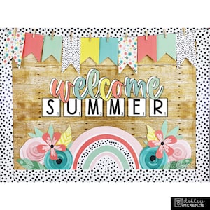 Boho Rainbow Spring Bulletin Board or Classroom Door Decor, Easy and ...